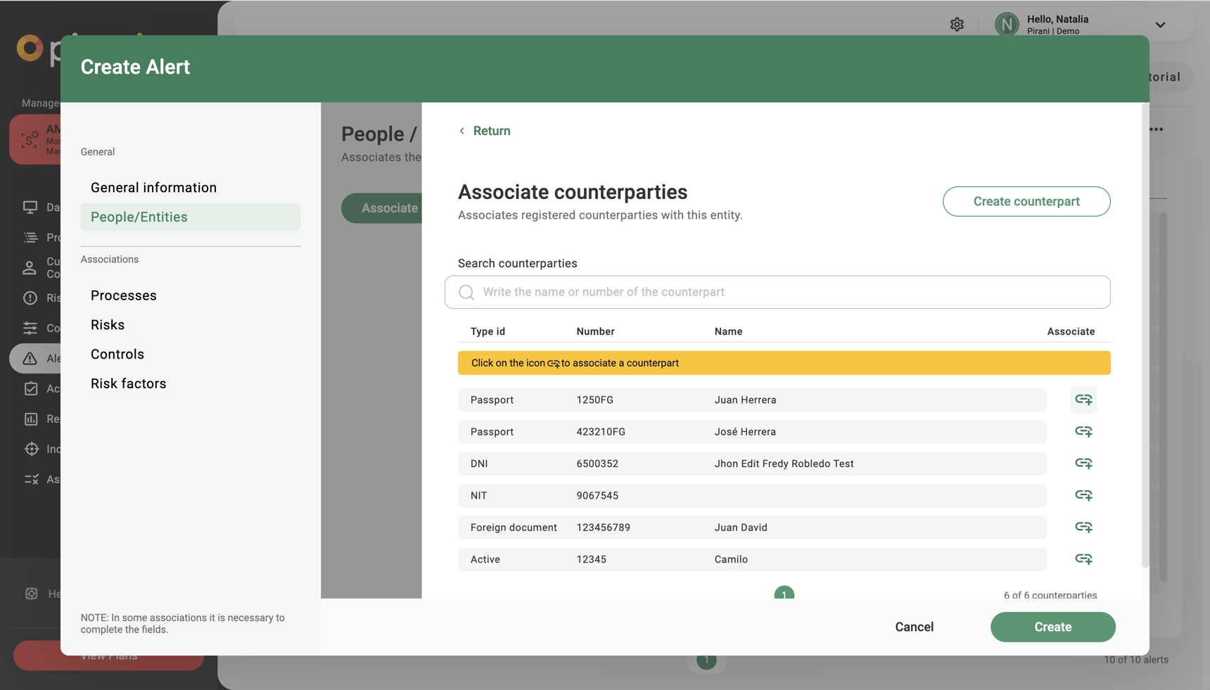 How does the Alerts section work? AML