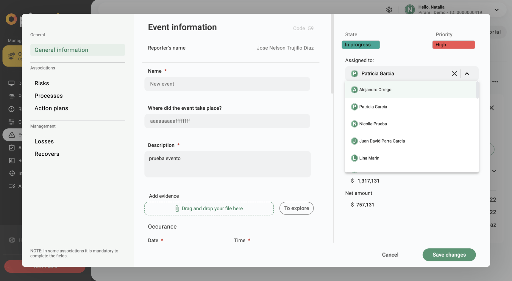 How does the events module work?