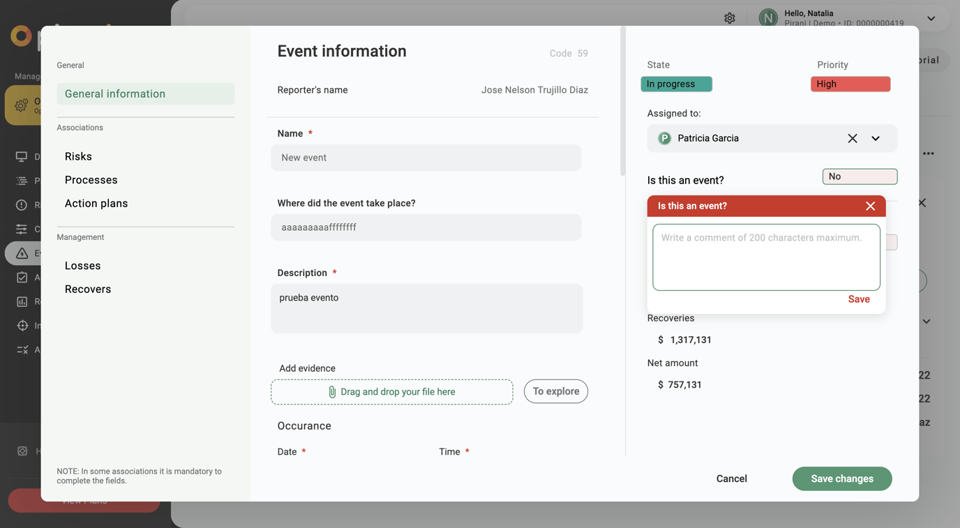 How does the events module work?