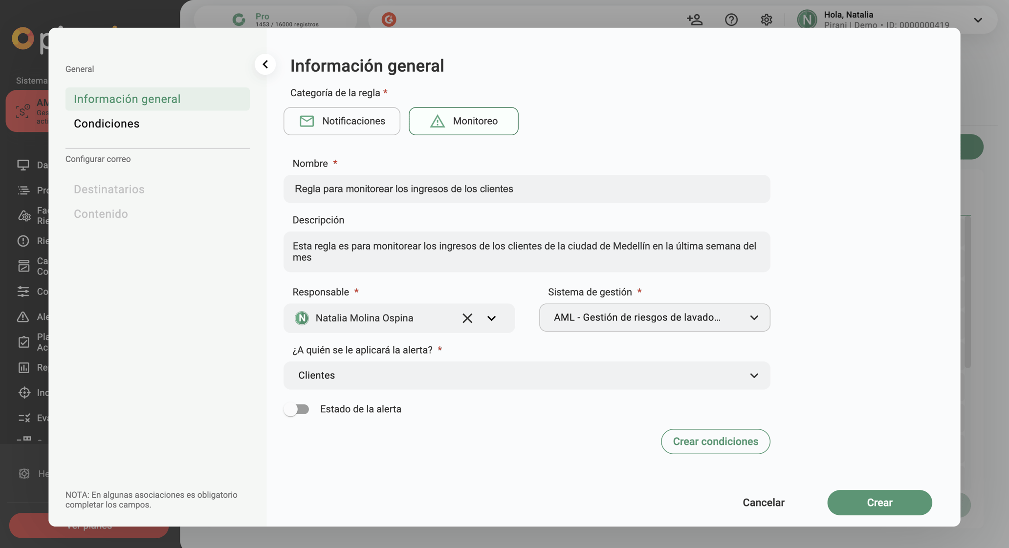 ¿Cómo funciona el monitoreo transaccional y las alertas automáticas? AML+