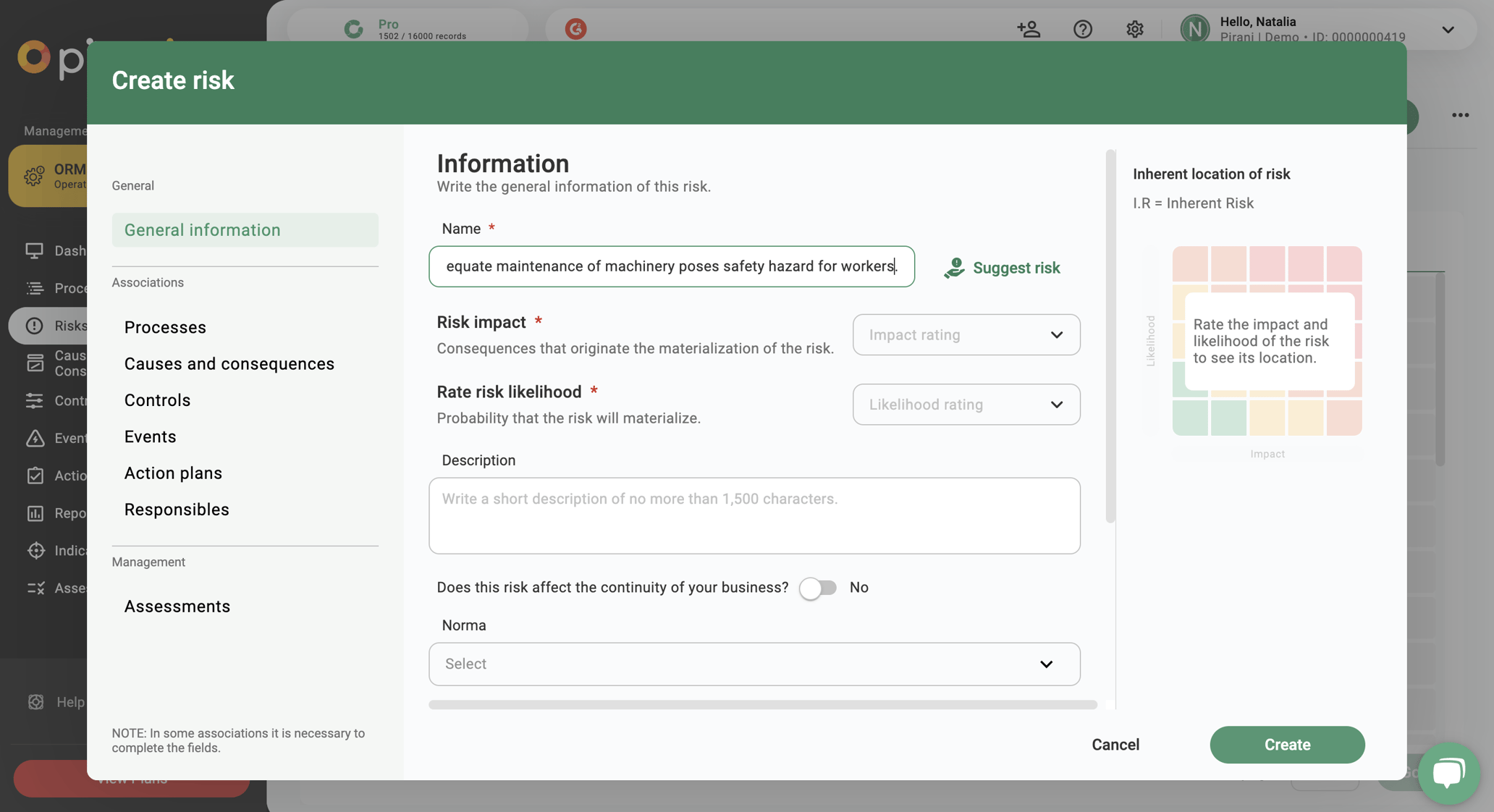 How does risk identification work with Chat GPT?