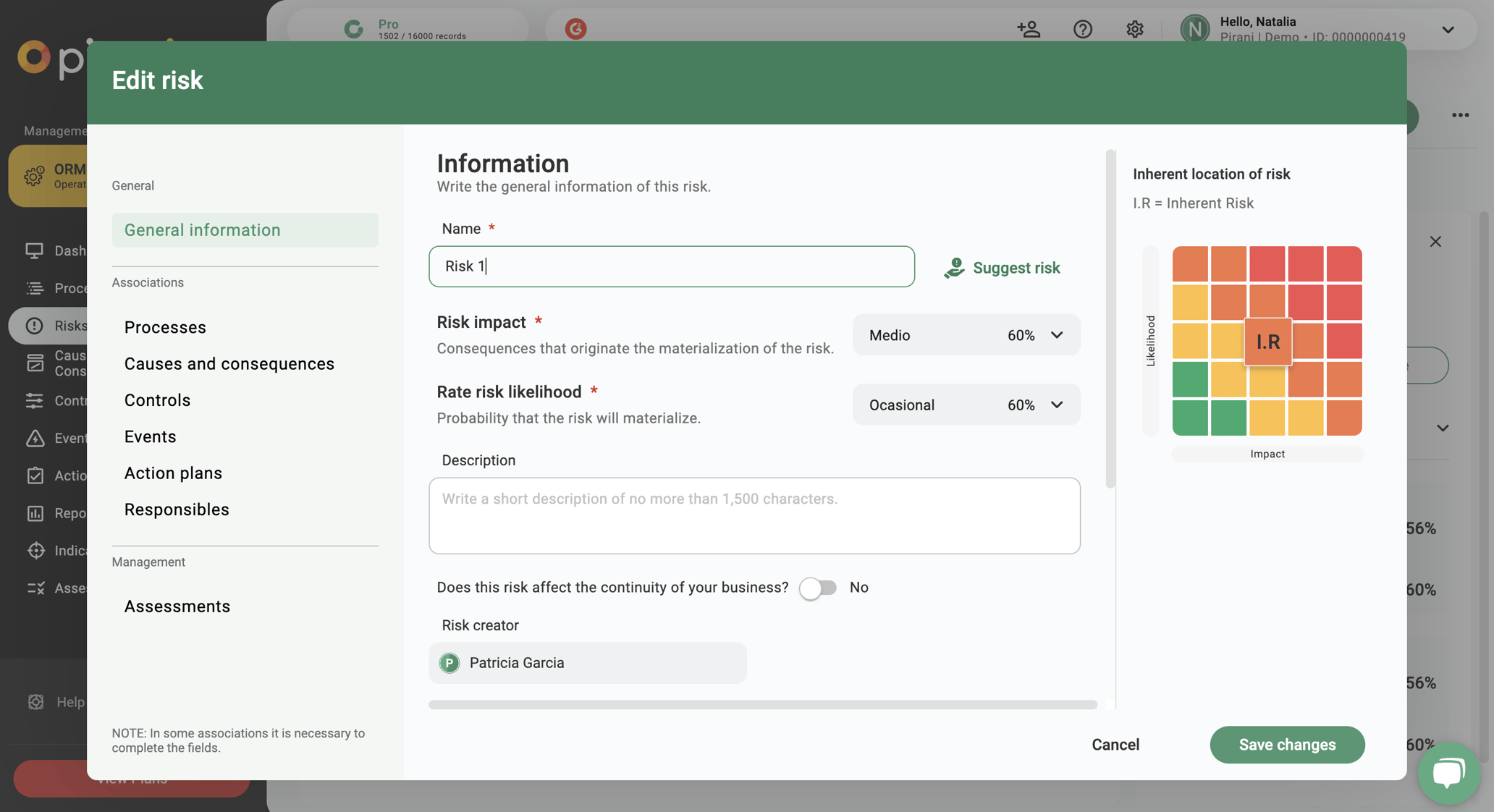 How does risk identification work with Chat GPT?