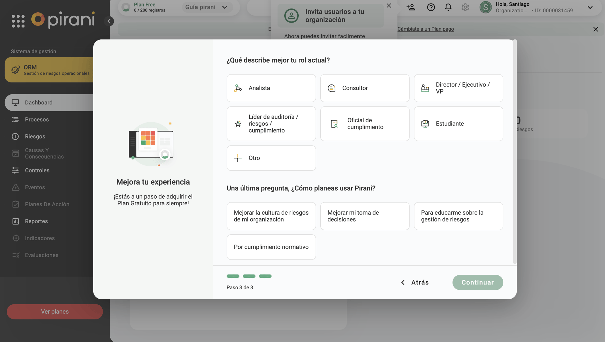 ¿Cómo acceder al plan free de Pirani?