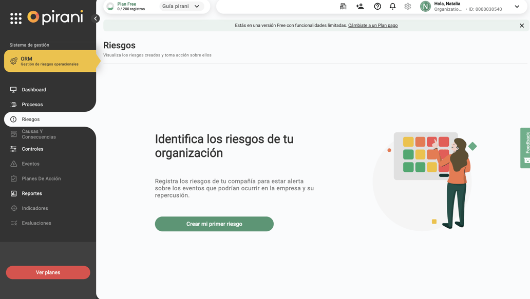 ¿Qué puedo hacer en el Plan Free de Pirani?