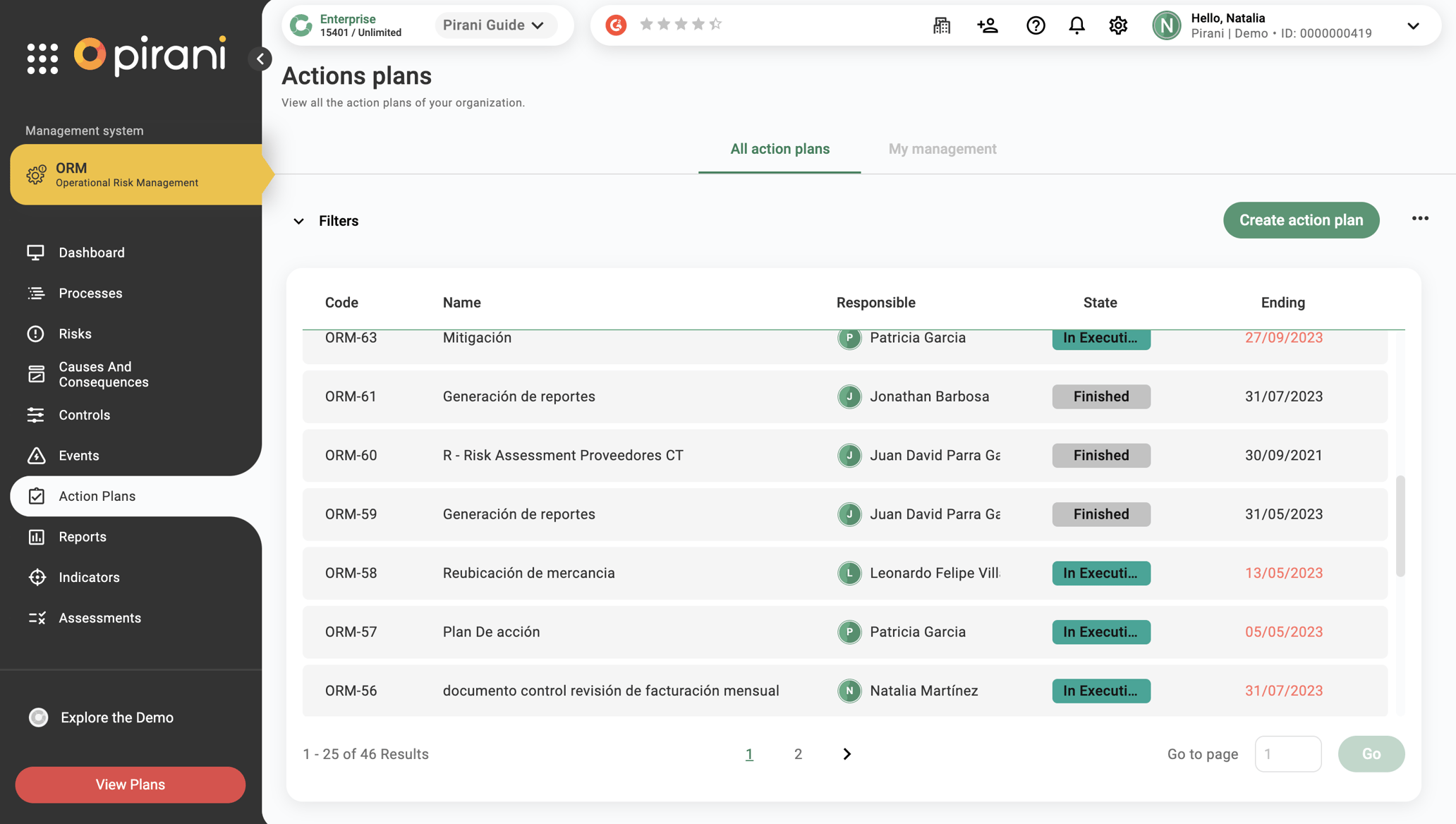 How does the action plan module work?