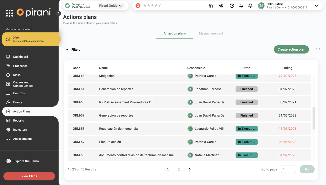 How does the action plan module work?