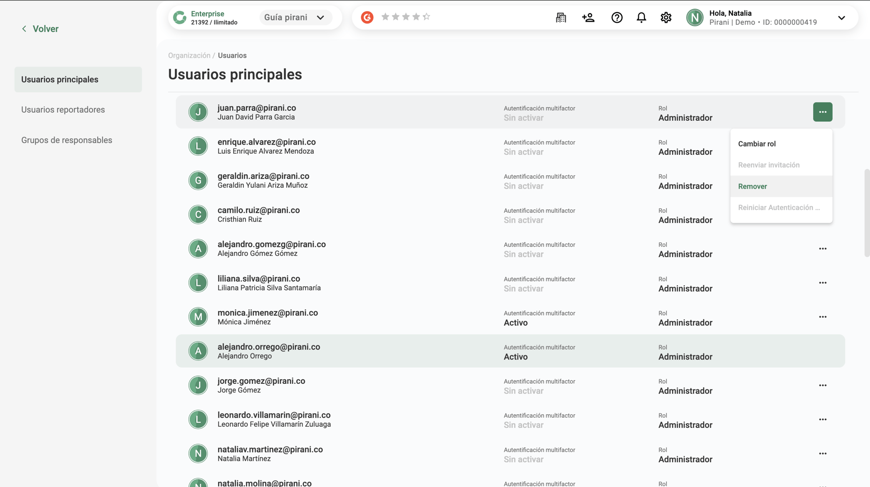 ¿Cómo funciona la sección de usuarios?