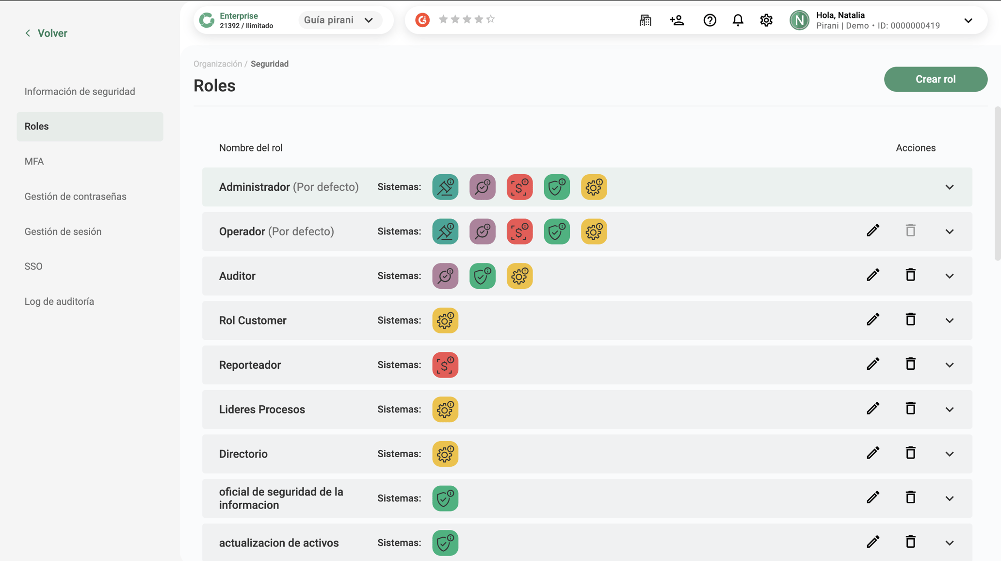 ¿Cómo funciona la sección de roles?