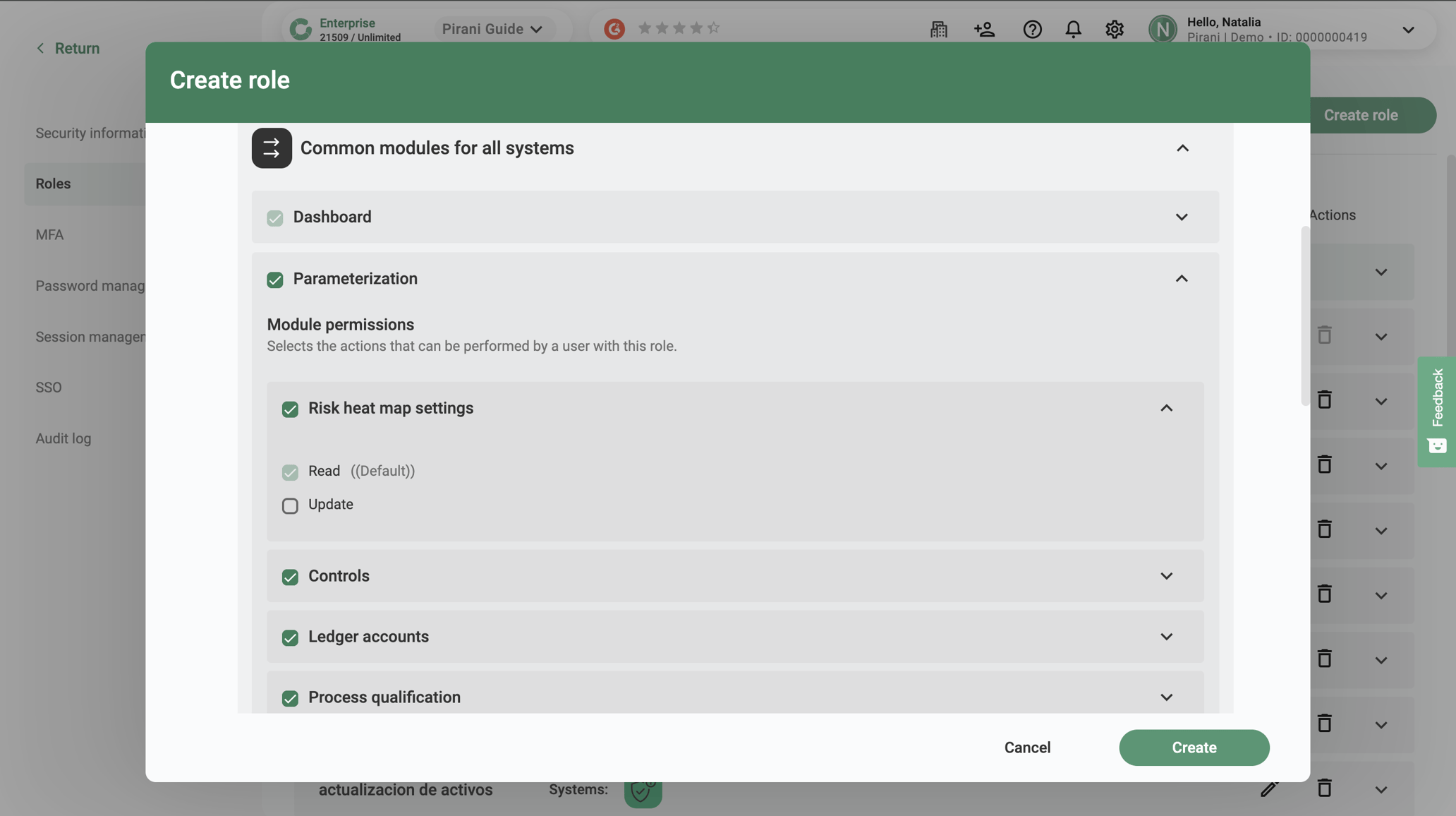 How does the roles section work?